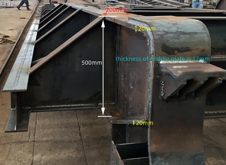 3 Axle 60 Ton Lowbed Trailer Show- Main beam And Side beam And Gooseneck