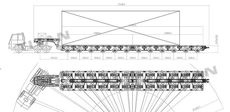 Hydraulic Multi Axle Modular Trailer for Heavy Equipment Transport for ...