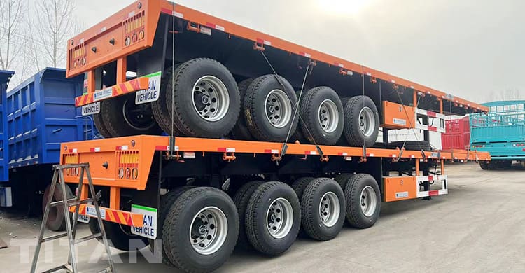 4 Axle 48Ft Flat Body Trailer with Front Boards will be sent to Cote d ...