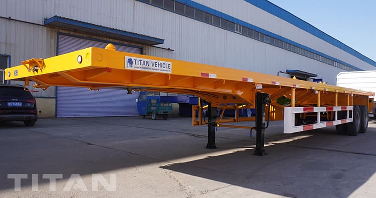 40Ft 2 Axle Container Flatbed Trailer for Sale in Tanzania