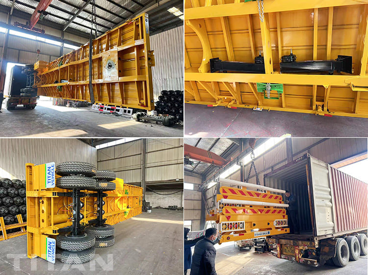 40Ft 2 Axle Container Flatbed Trailer for Sale in Tanzania