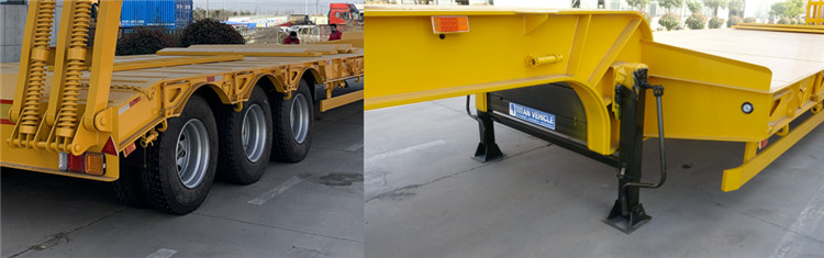 3 Axle 60 Ton Lowbed Low Loader Drop Deck Trailer for Sale