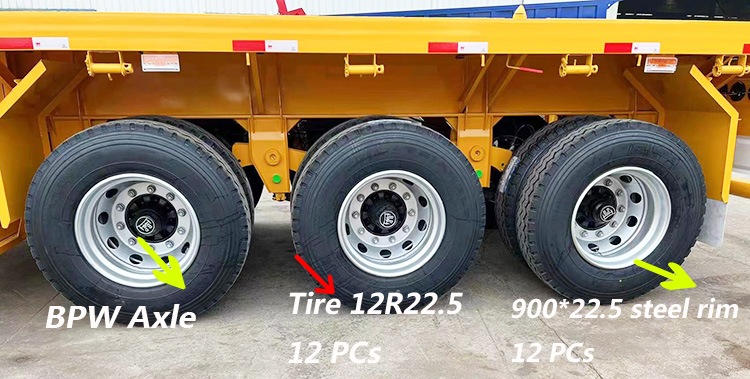 12M Tri Axle Flatbed Tractor Trailer for Sale in Sierra Leone