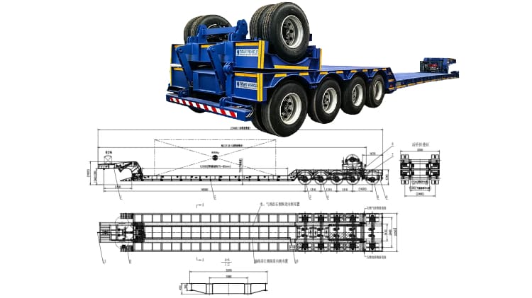 5 Axle Hydraulic Detachable Gooseneck Lowboy Trailer for Sale in Guyana