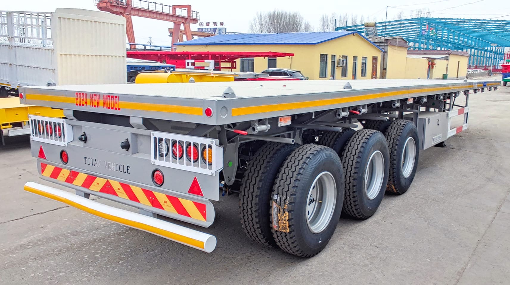 Tri Axle 40Ft Flatbed Trailer Price for Sale in Sierra Leone