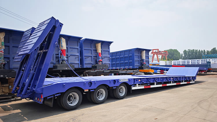 3 Axle Hydraulic Low Bed Trailer for Sale in Kuwait Shuaiba