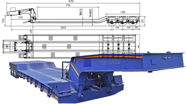 80 Ton RGN Lowboy Trailer for Sale in Nigeria