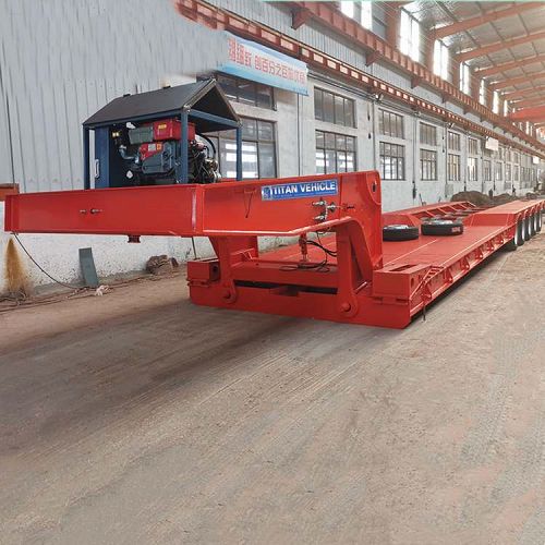 Front Loading Hydraulic Lowboy Trailer for Sale in Tanzania