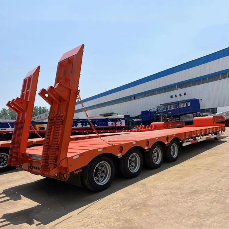 4 Axle semi low loader truck trailer 100ton for sale in Dominica