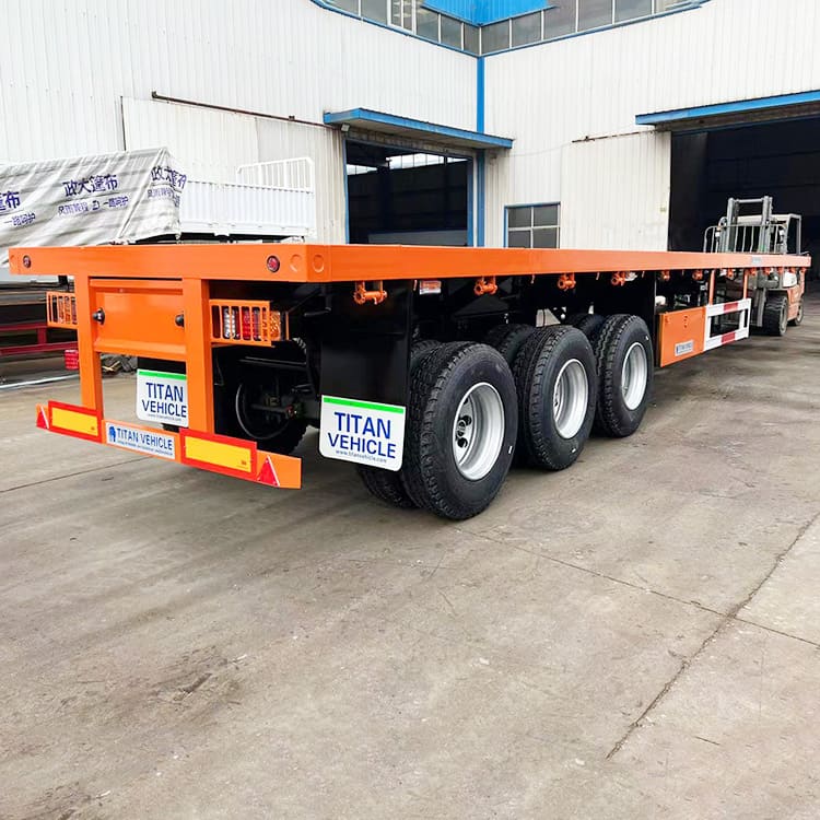 40Ft 3 Axle Flatbed Tractor Trailer for Sale in Tanzania
